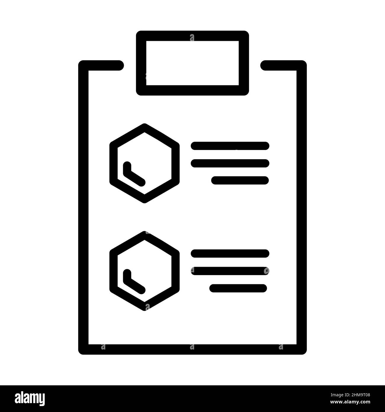Medical document on clipboard flat icon. Pictogram for web. Line stroke ...