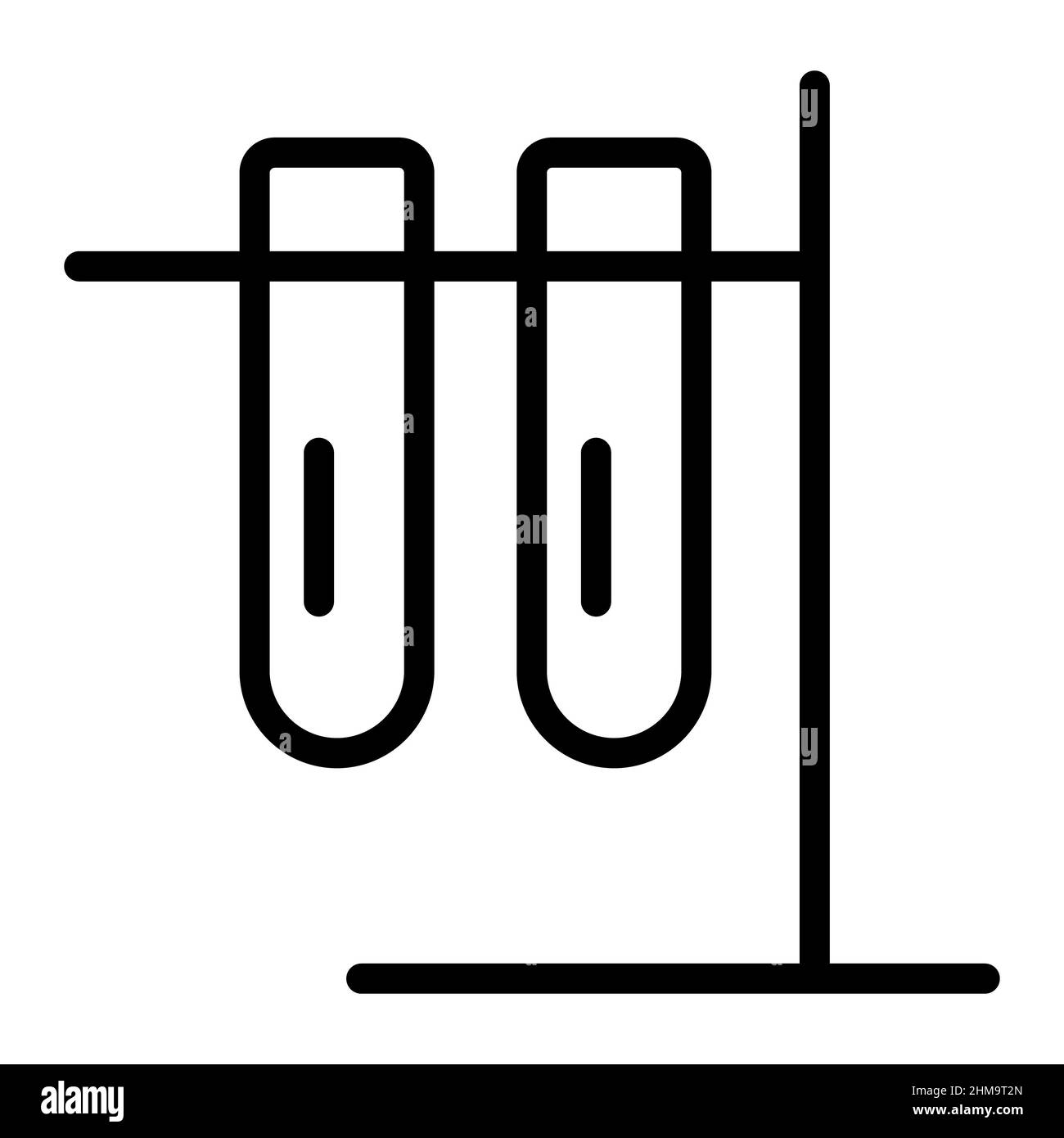 Test tube flat icon. Pictogram for web. Line stroke. Isolated on white ...