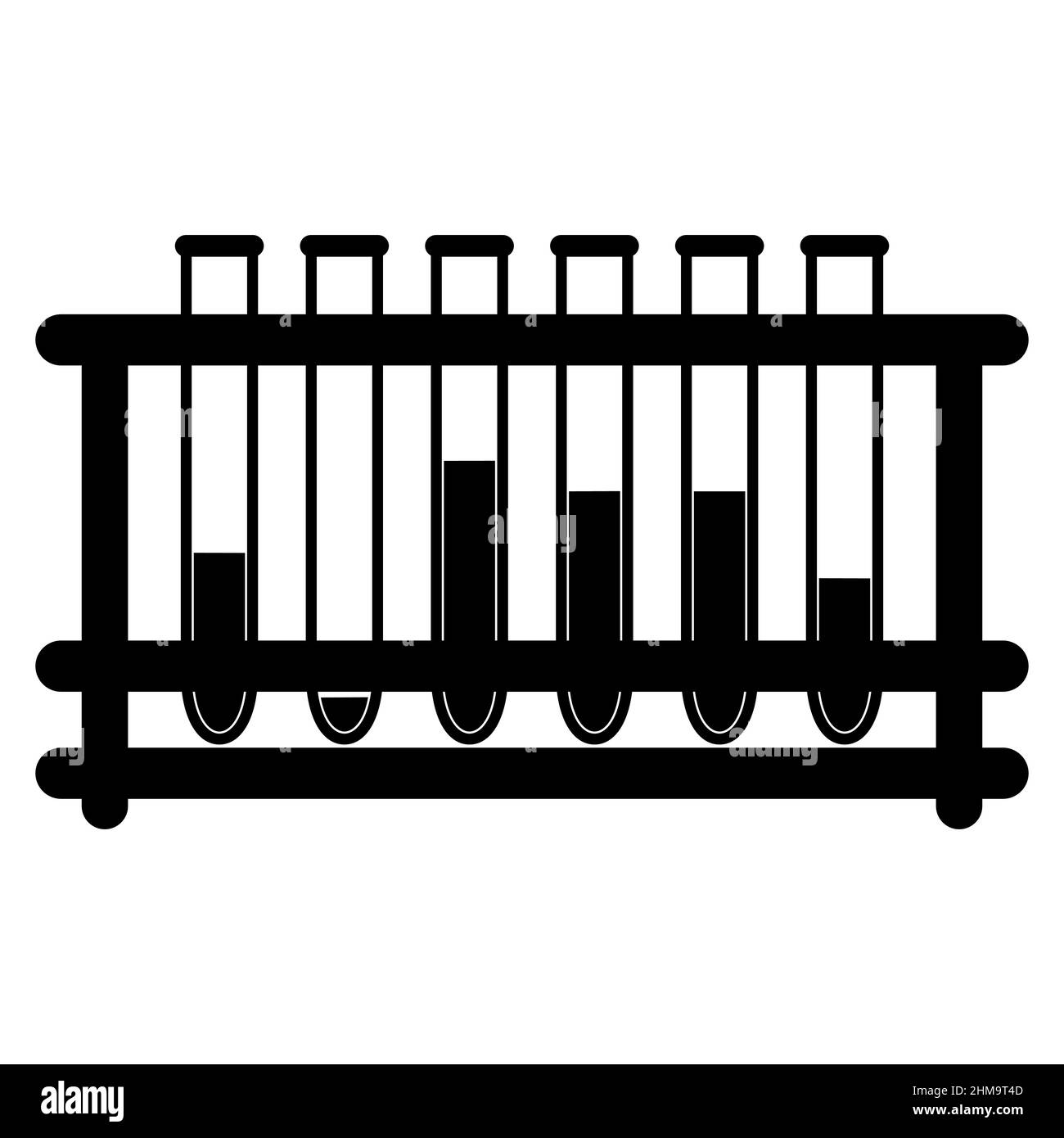 Chemical test tubes vector icons in test tube rack minimalist flat ...