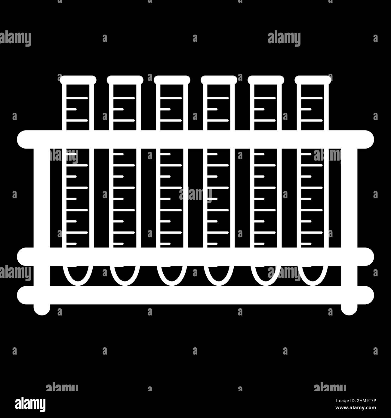 Chemical test tubes vector icons in test tube rack minimalist flat ...