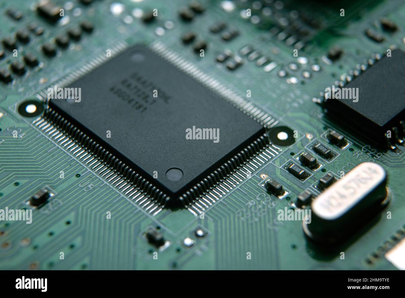 chip board and processor technology digital motherboard Stock Photo - Alamy