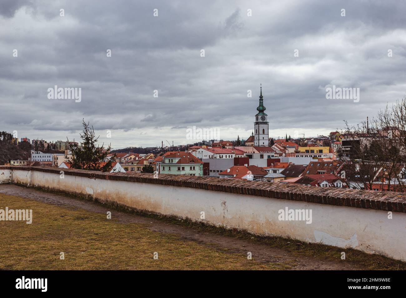 City Trebic with St. Martin church, a UNESCO site in Moravia, Czechia ...