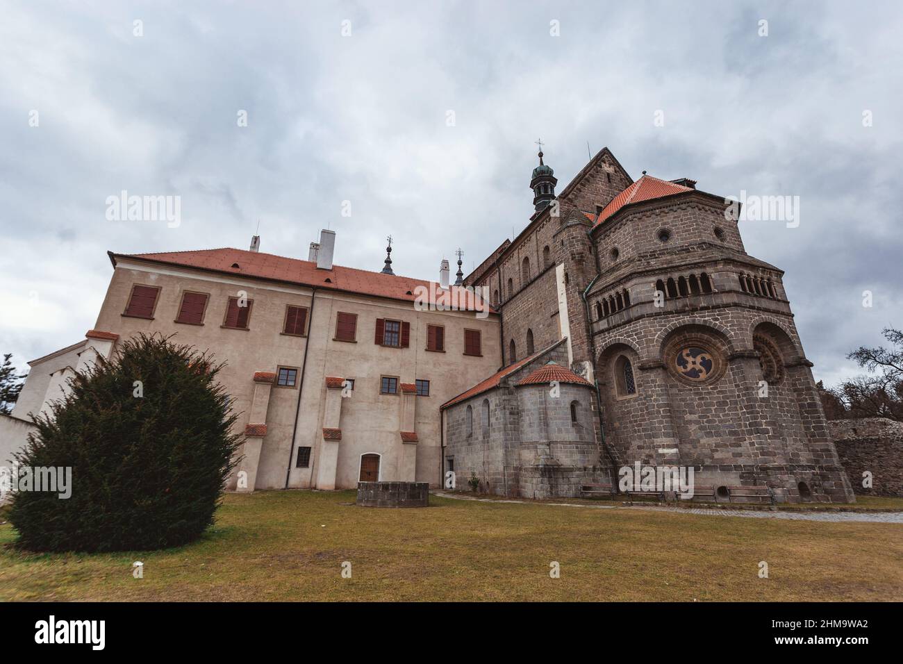 St. Procopius basilica and monastery in town Trebic. UNESCO site ...