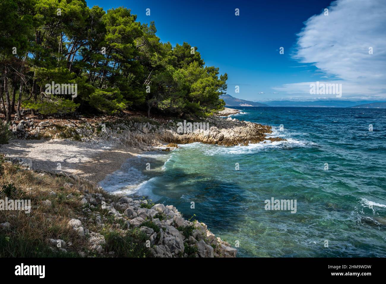 Secret Beach At The Coast Of The Mediterranean Sea Near Rabac In Istria ...