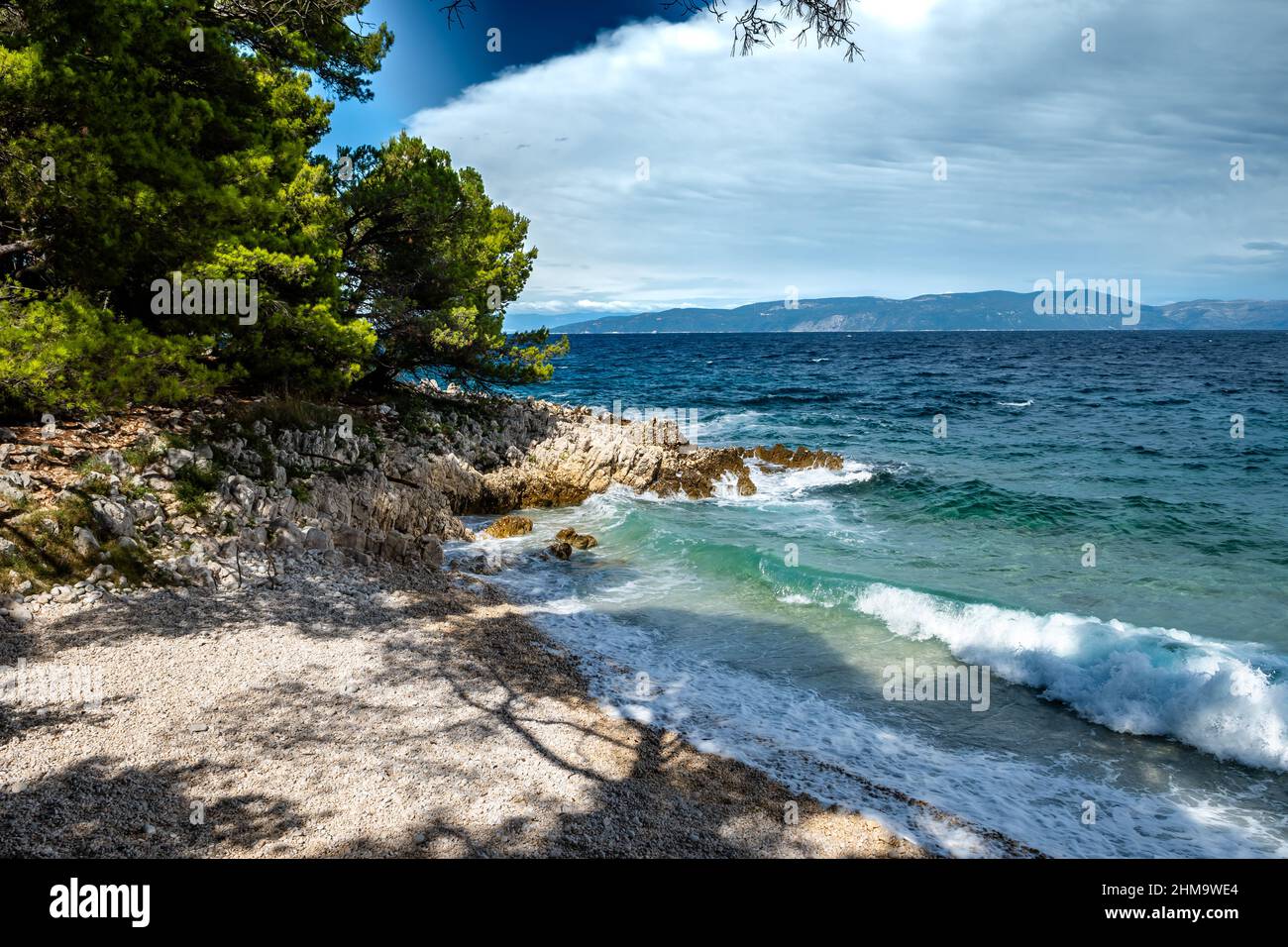 Secret Beach At The Coast Of The Mediterranean Sea Near Rabac In Istria ...