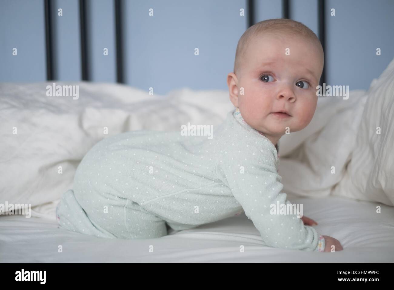 Adorable little baby portrait. Cute baby girl indoor Stock Photo - Alamy