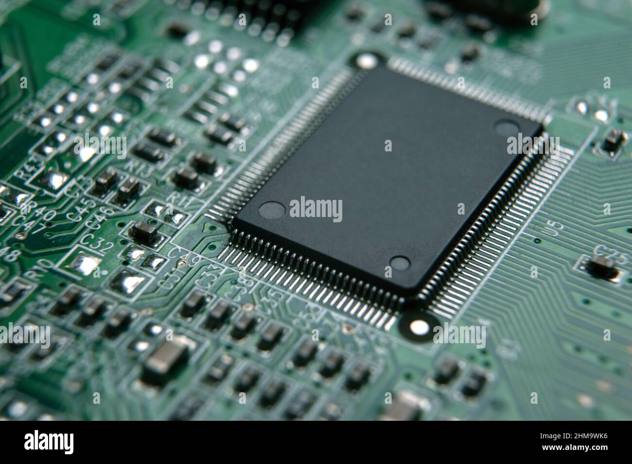 chip board and processor technology digital motherboard Stock Photo - Alamy