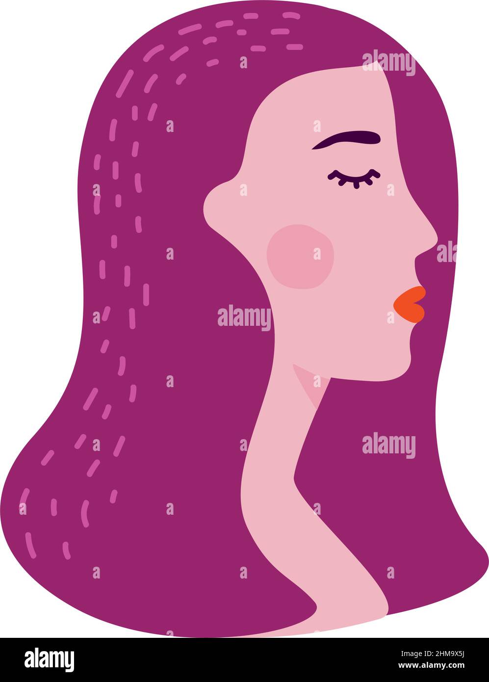 female head profile icon flat Stock Vector Image & Art - Alamy