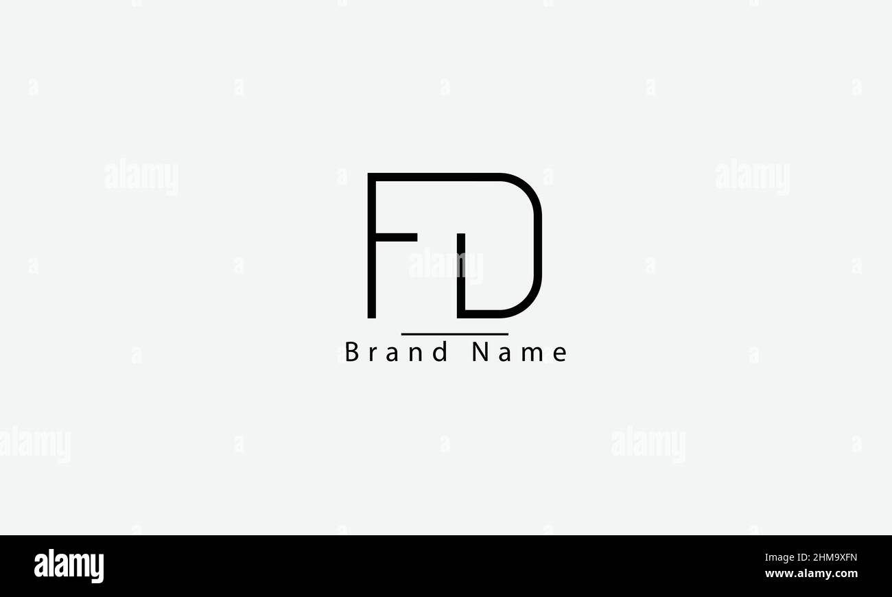 FD DF F D abstract vector logo monogram template Stock Vector Image ...