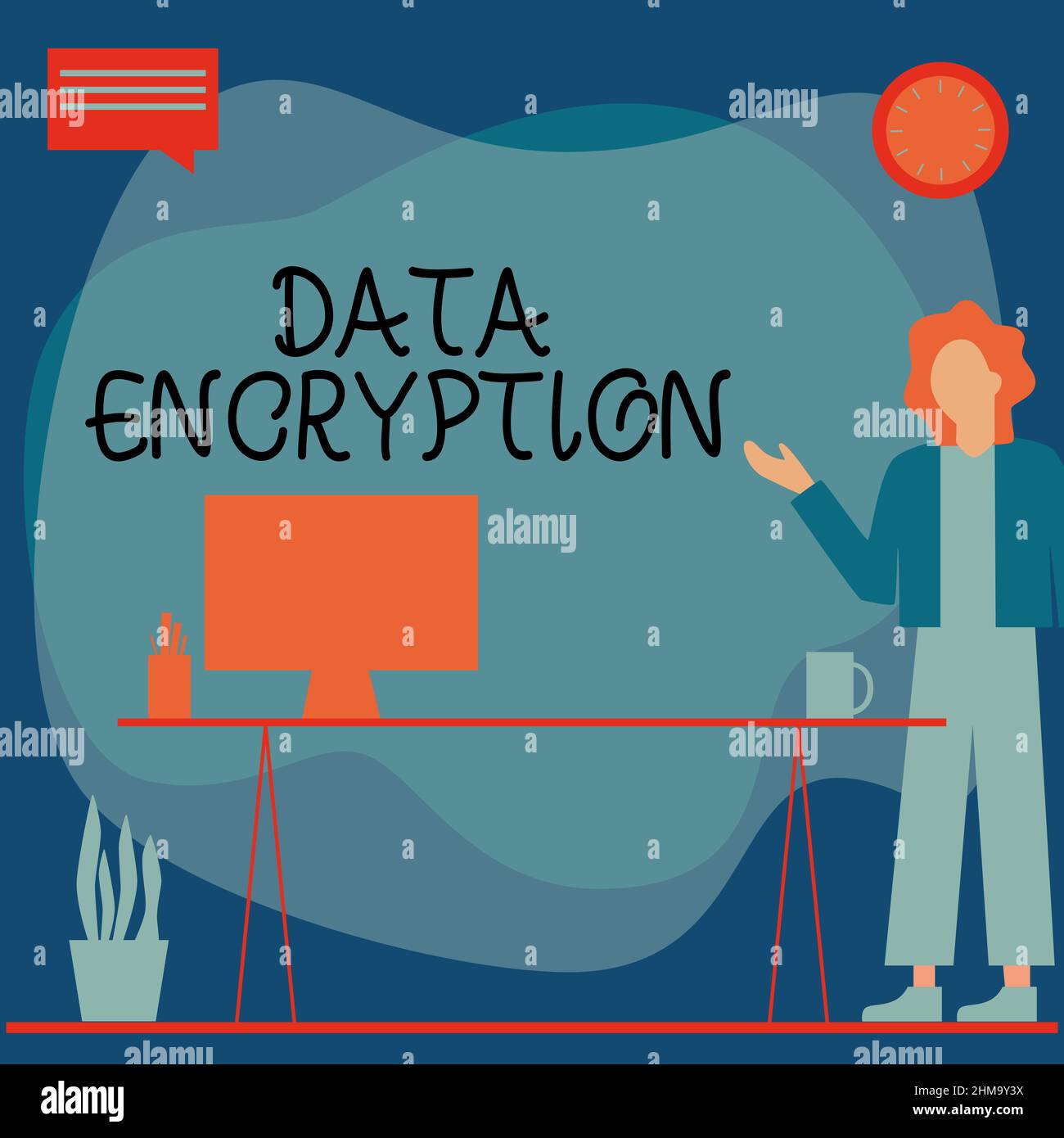 Text sign showing Data Encryption. Business approach Symmetrickey algorithm for the encrypting ...