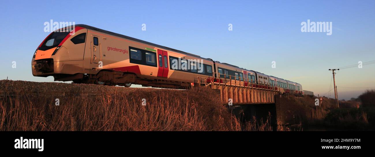 Greater Anglia trains, Class 755 train near Whittlesey town, Fenland ...