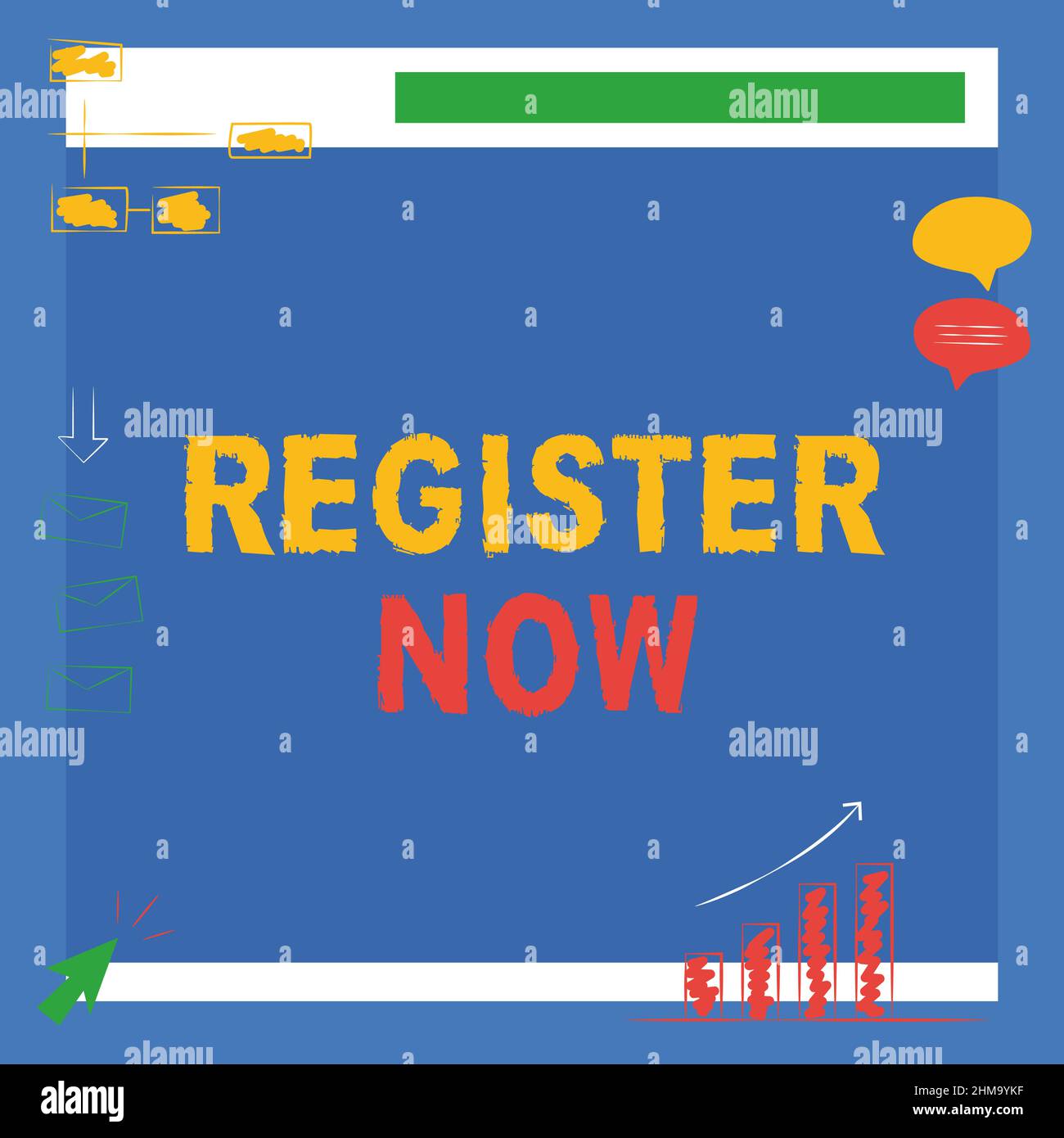 Writing displaying text Register Now. Business showcase Name in an ...