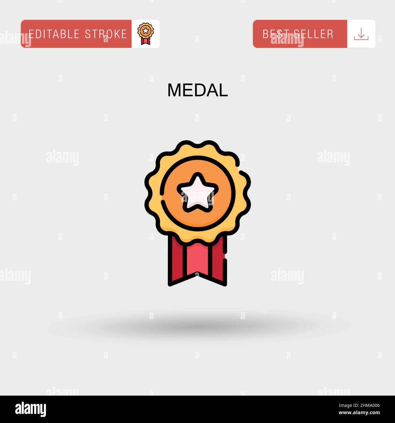 Medal Simple vector icon Stock Vector Image & Art - Alamy