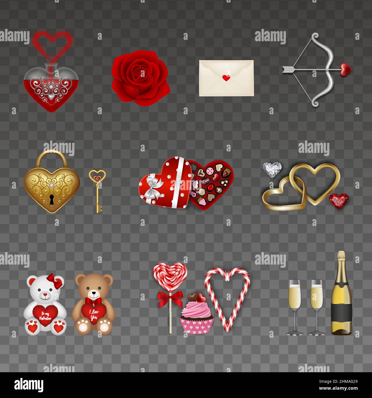 Set of isolated valentine's day elements Stock Vector Image & Art - Alamy