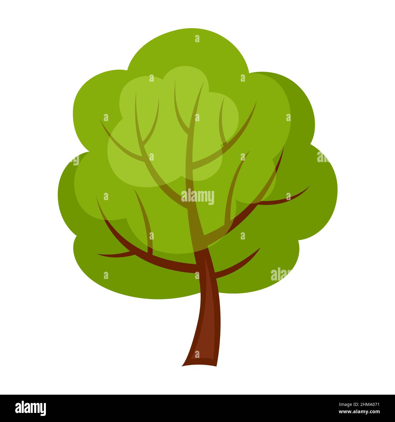 Spring or summer stylized tree with green leaves Stock Vector Image ...