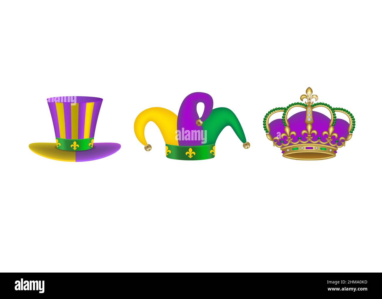 Set of isolated mardi gras hats Stock Vector Image & Art - Alamy