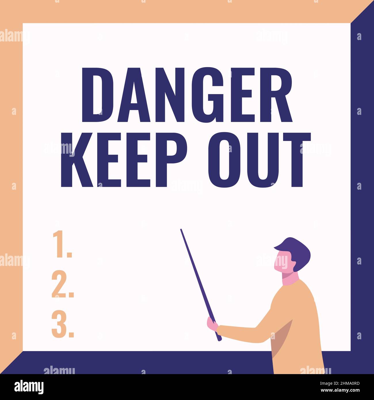 Hand writing sign Danger Keep Out. Business overview Warning be alert ...