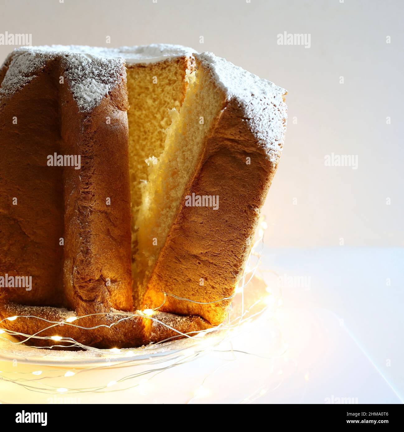 Italian food.Traditional Italian Christmas Pandoro cake isolated on ...