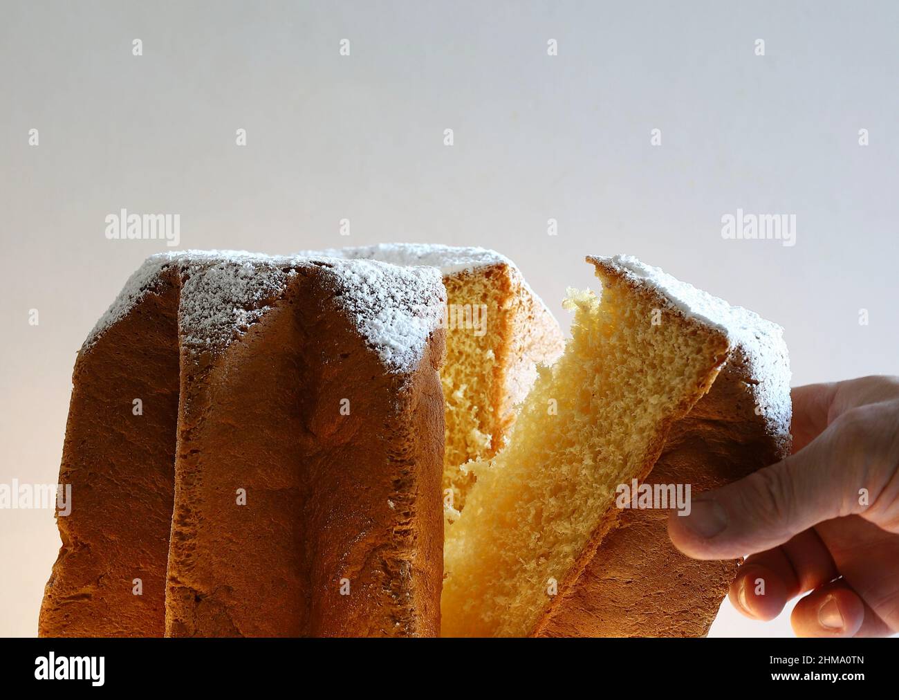 Italian food.Traditional Italian Christmas Pandoro cake isolated on ...