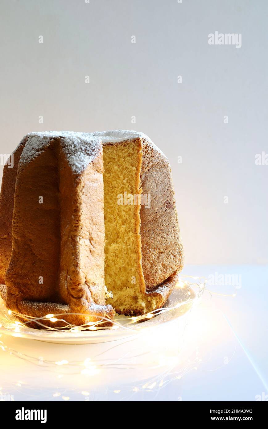 Italian food.Traditional Italian Christmas Pandoro cake isolated on ...