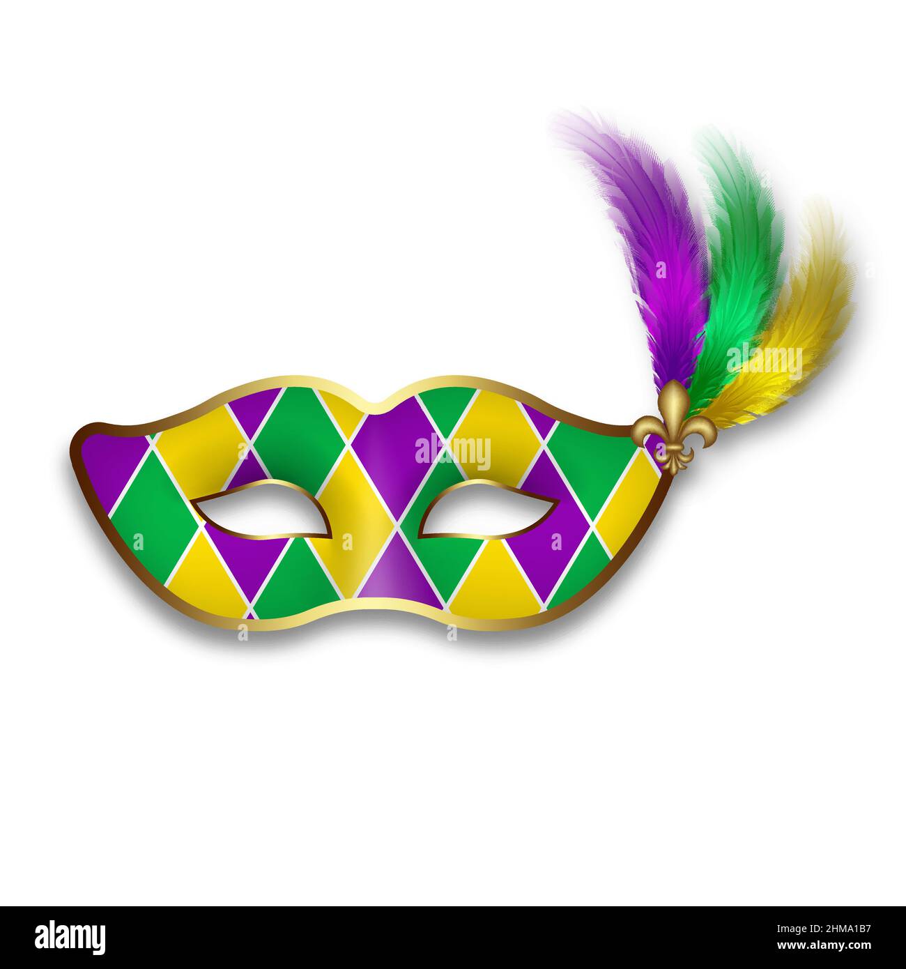 Isolated Mardi Gras Mask With Colorful Feathers Stock Vector Image And Art Alamy