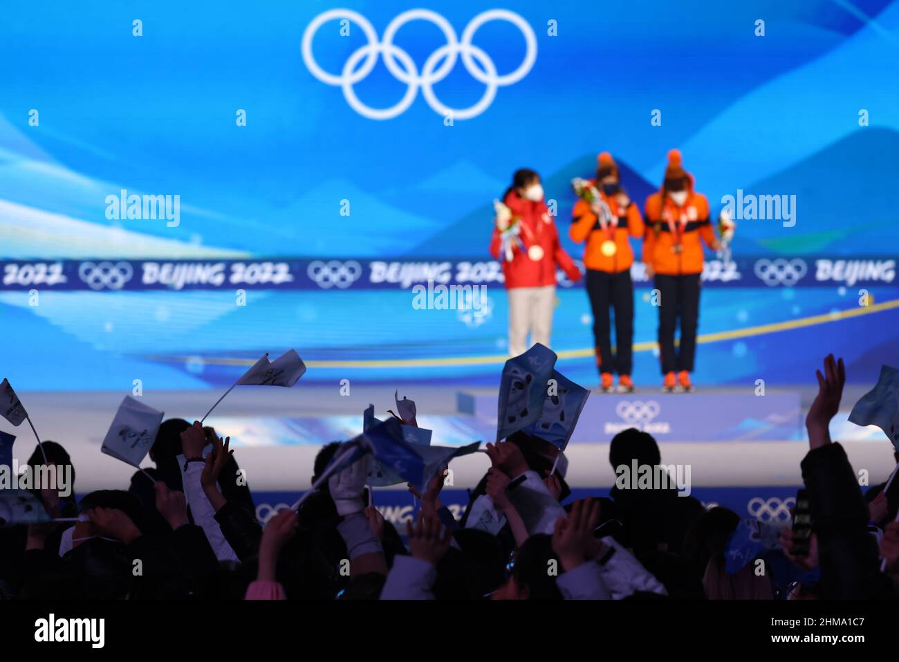 Beijing, China. 8th Feb, 2022. General View Speed Skating : Women's ...