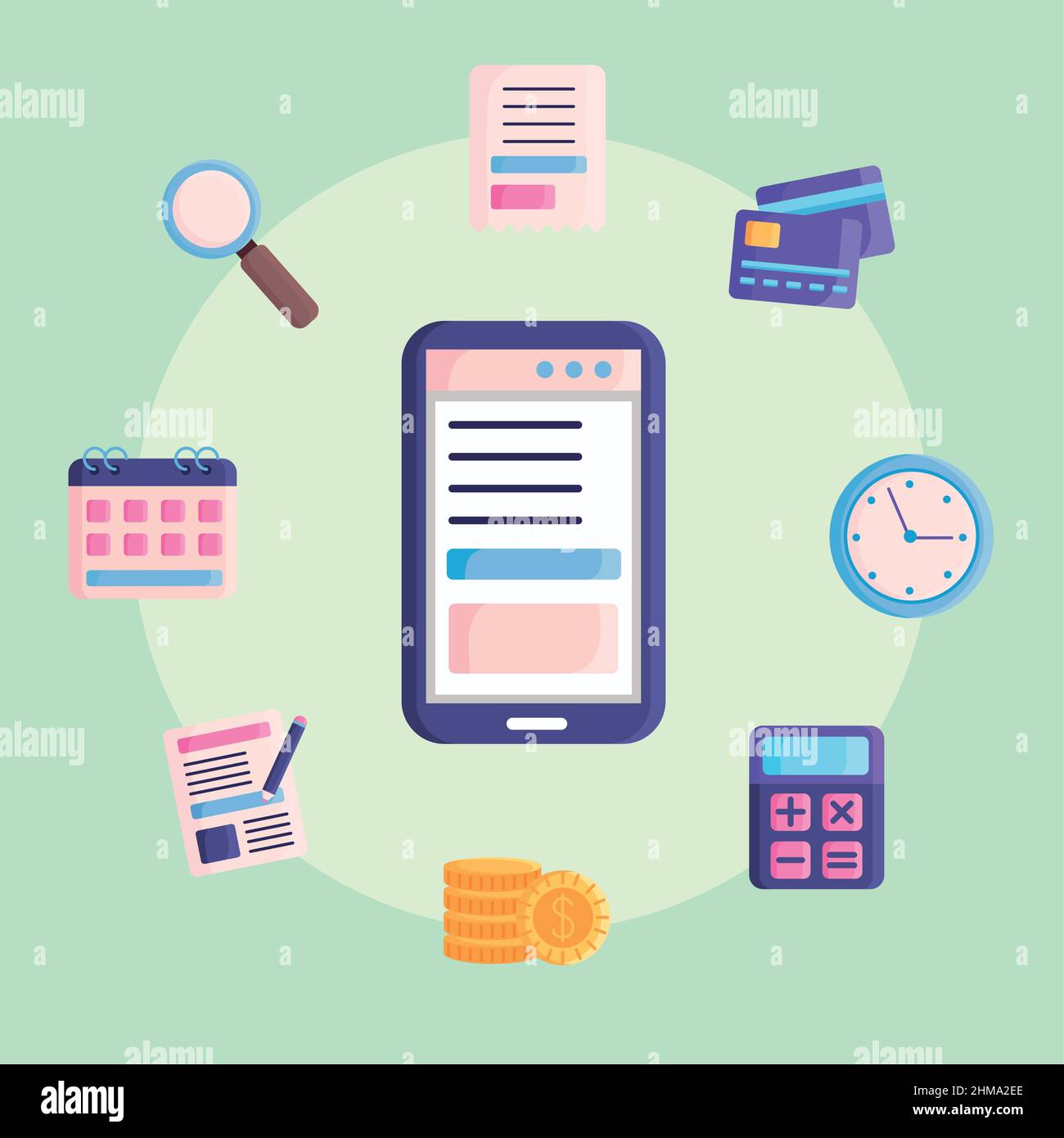 icons budget management flat design Stock Vector Image & Art - Alamy
