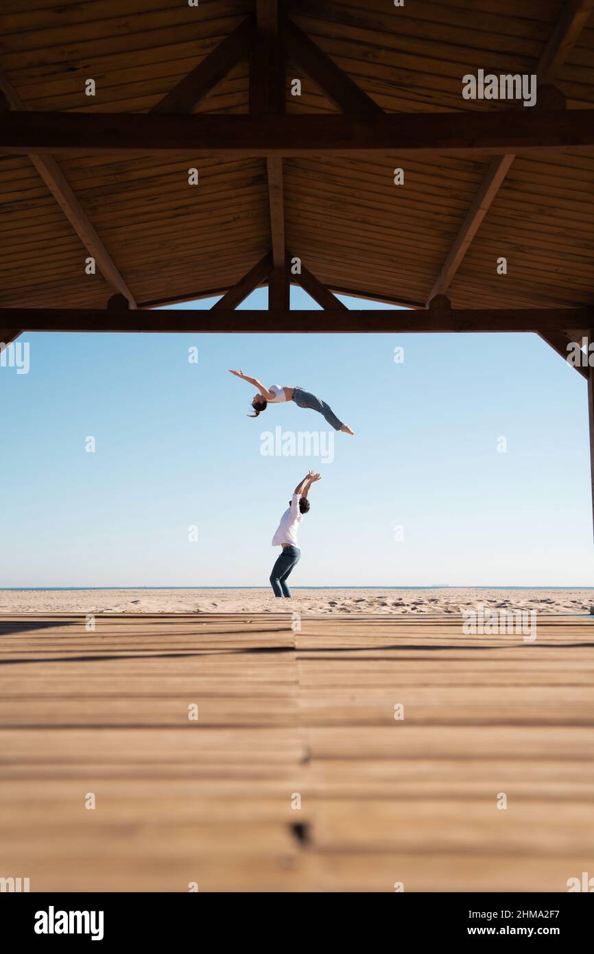 Acrobatic throw hi-res stock photography and images - Alamy