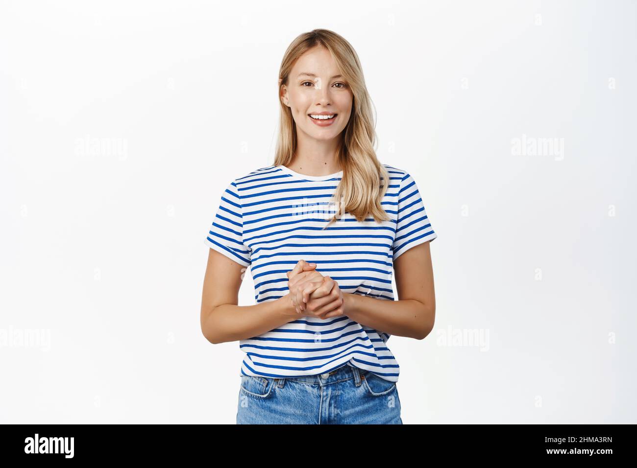 People concept. Stylish modern girl, 25 years old, standing in ...