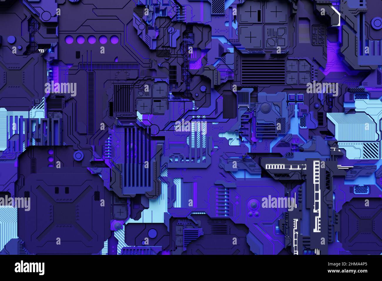 3d illustration of a realistic model of a robot or blue cyber armor ...