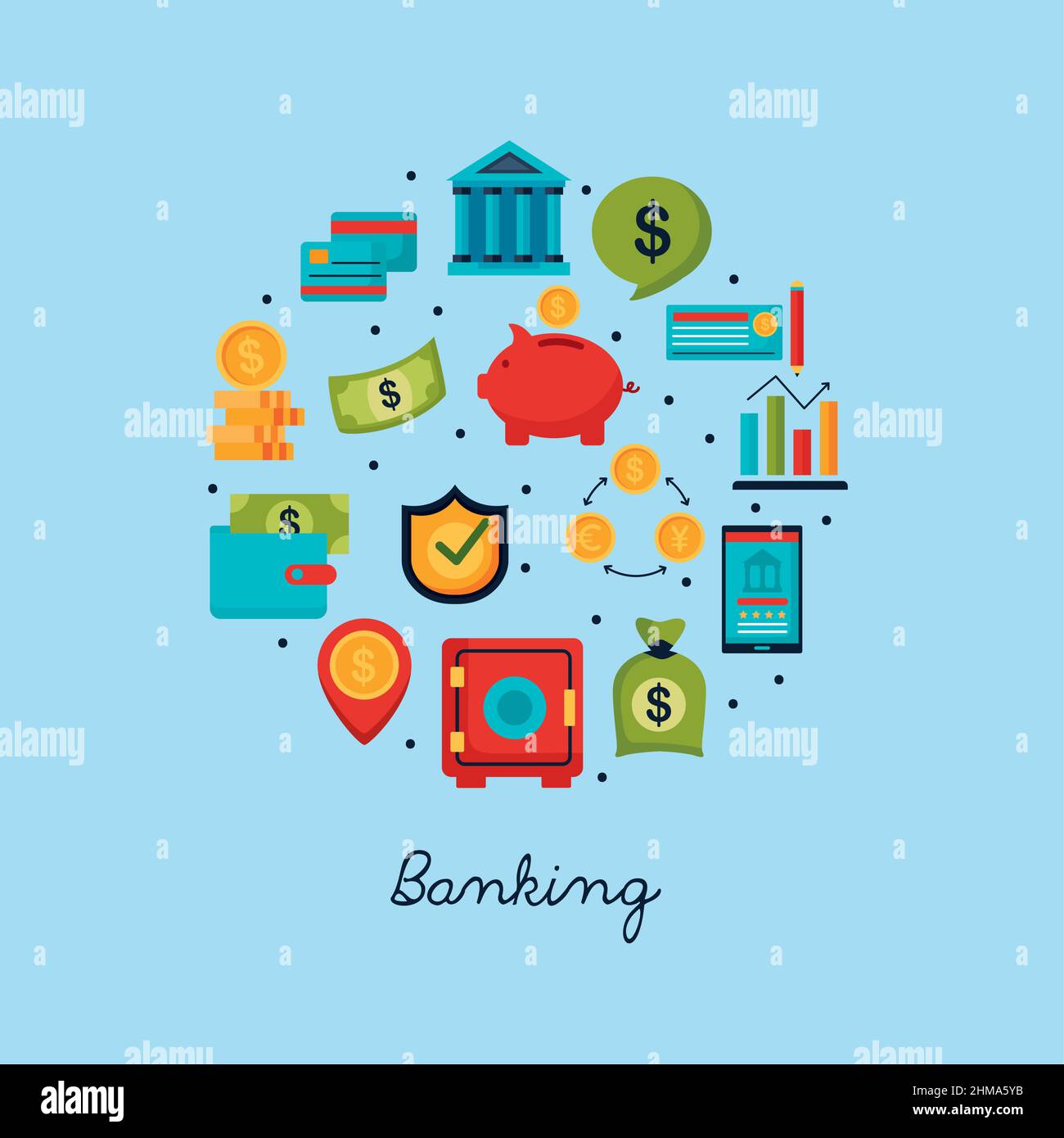 banking set icons in circle Stock Vector Image & Art - Alamy