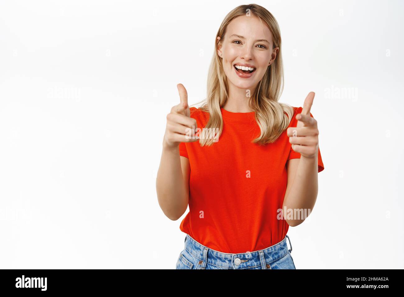 Good job, well done. Pleased happy young woman showing thumbs up in approval, praise you, like ...