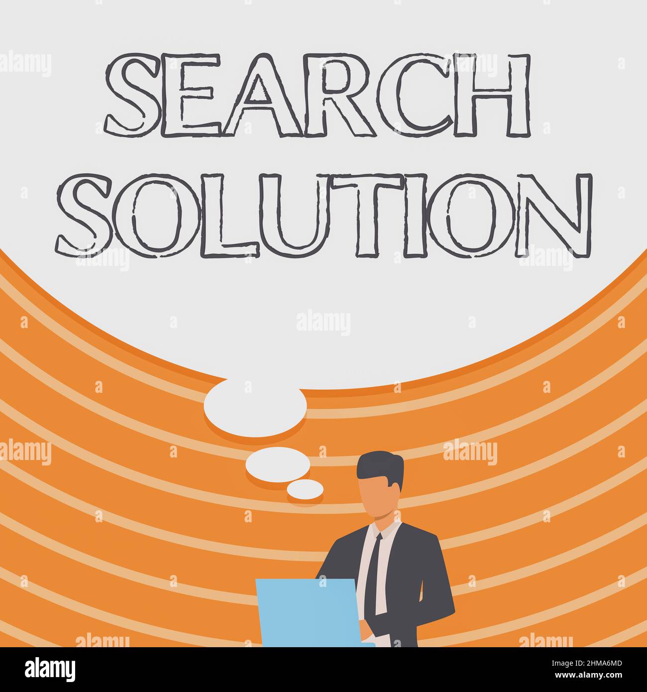 Text Caption Presenting Search Solution Word Written On An Action Or Process Of Finding