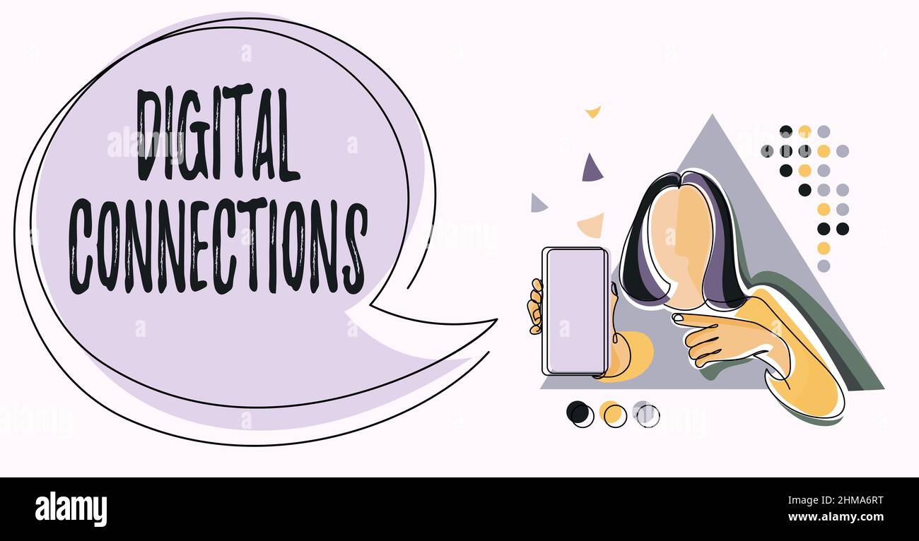 Conceptual caption Digital Connections. Word Written on Powerful Ways ...