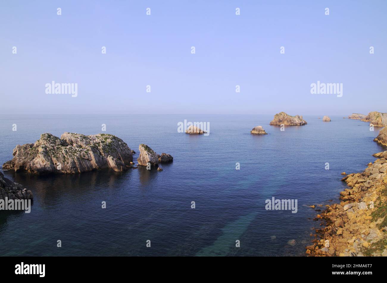 Coastal part of Cantabria in the north of Spain, Costa Quebrada, ie the ...