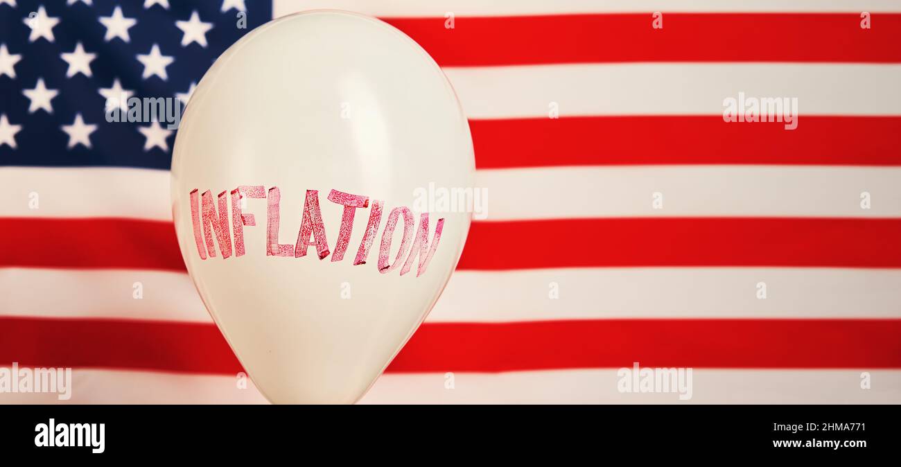Economic crisis and inflation concept,Balloon with word inflation ...