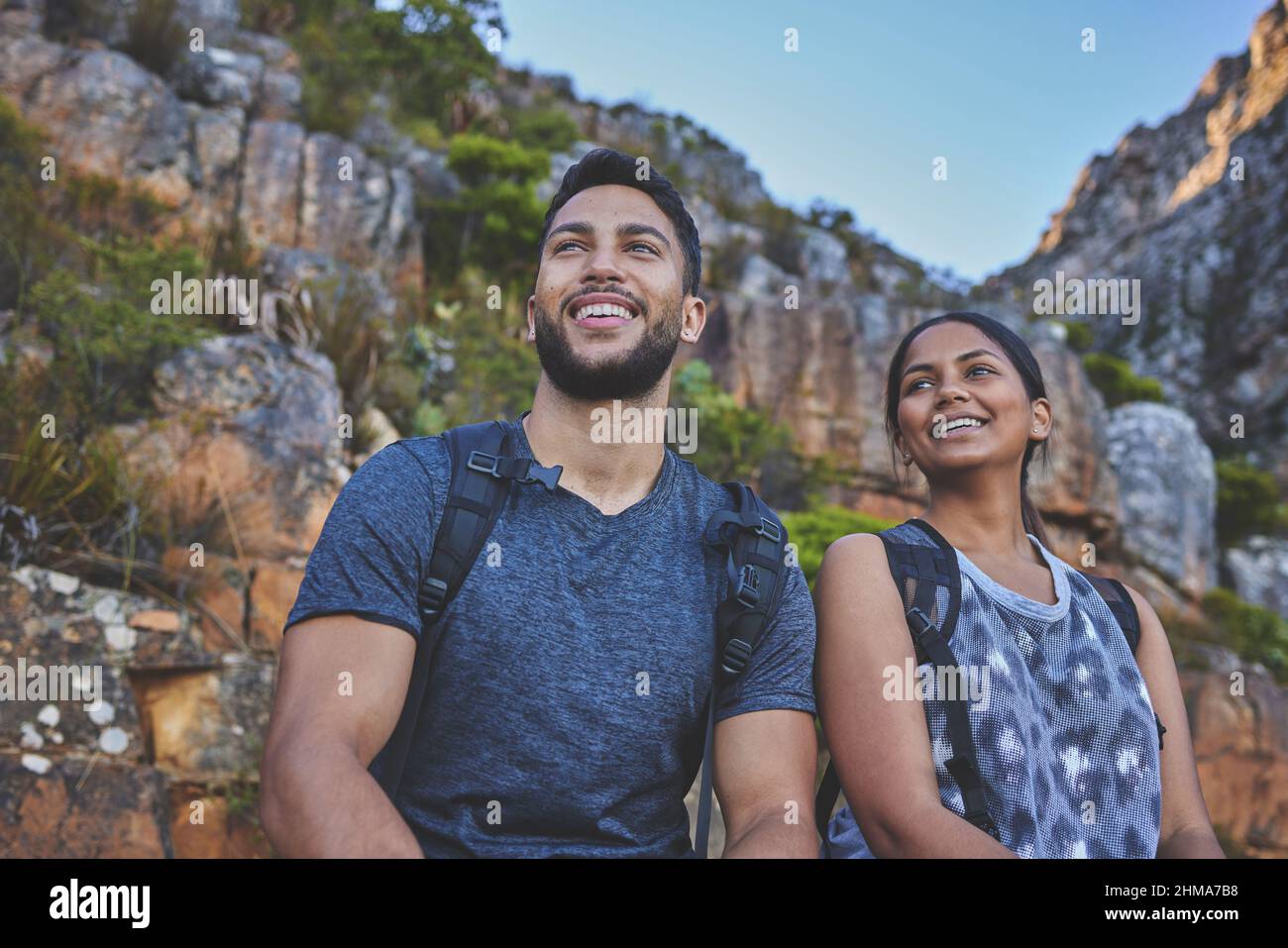 The top always provides the best views. Shot of a young couple enjoying ...