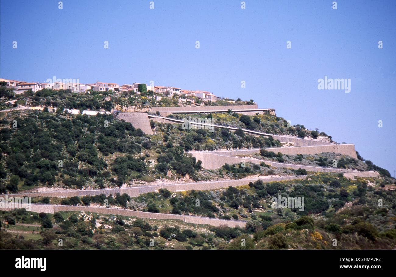 Monteleone Rocca Doria, little village in Northern Sardinia, Italy ...