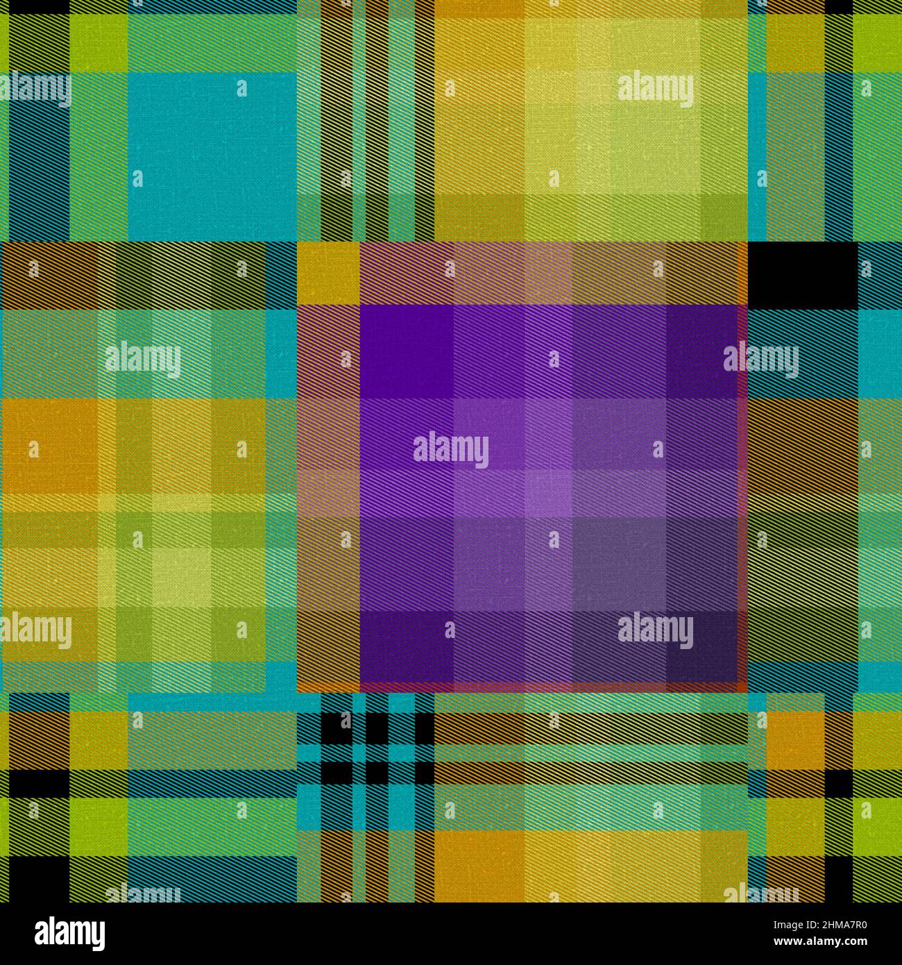 Seamless madras patchwork plaid cotton pattern. Tileable quilting ...