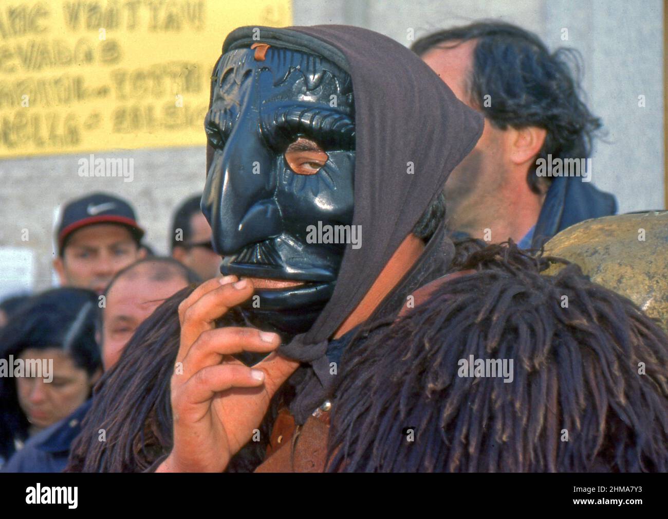 Mamoiada, Sardinia, Italy. Mammuthones carnival masks (scanned from ...