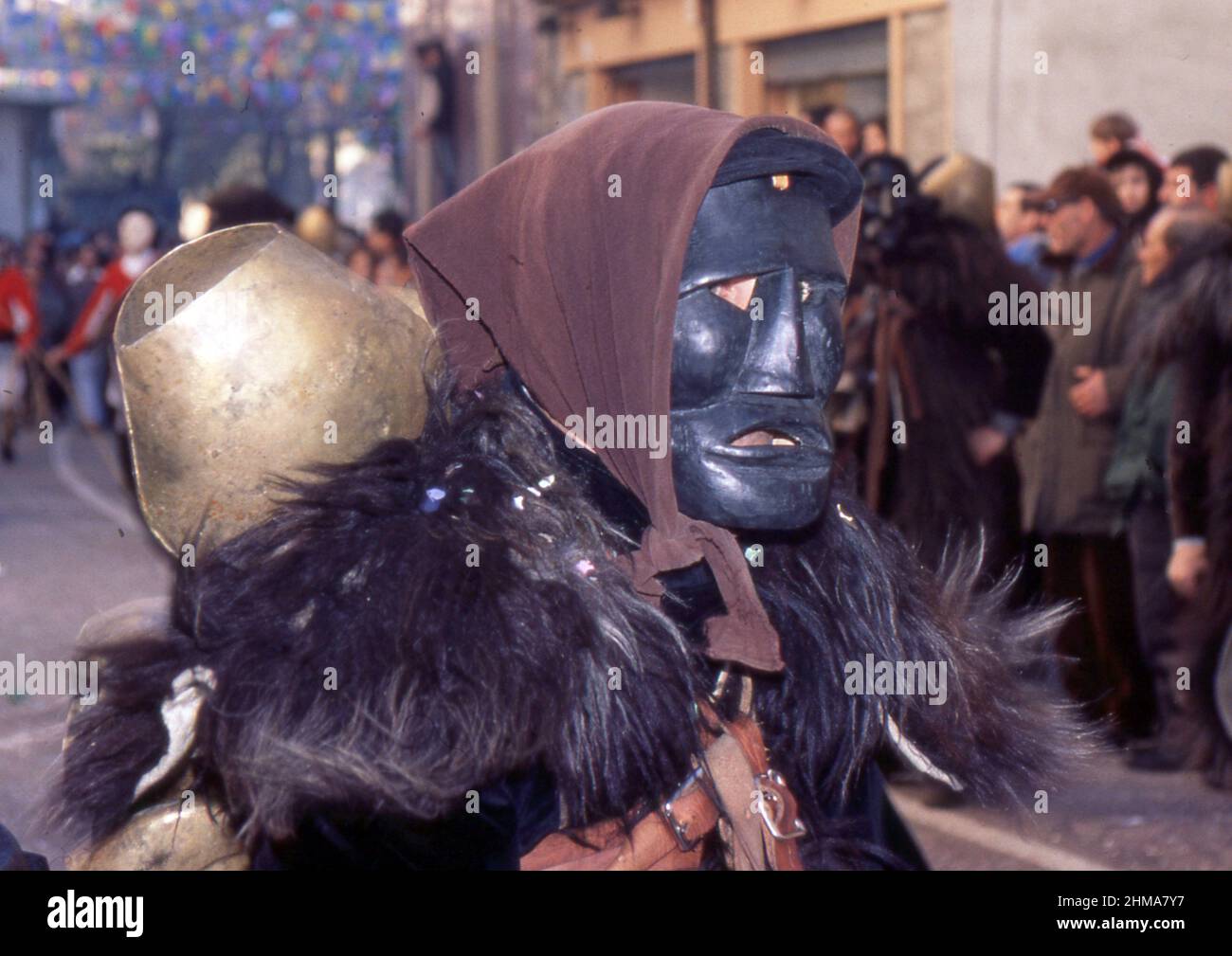Mamoiada, Sardinia, Italy. Mammuthones carnival masks (scanned from ...