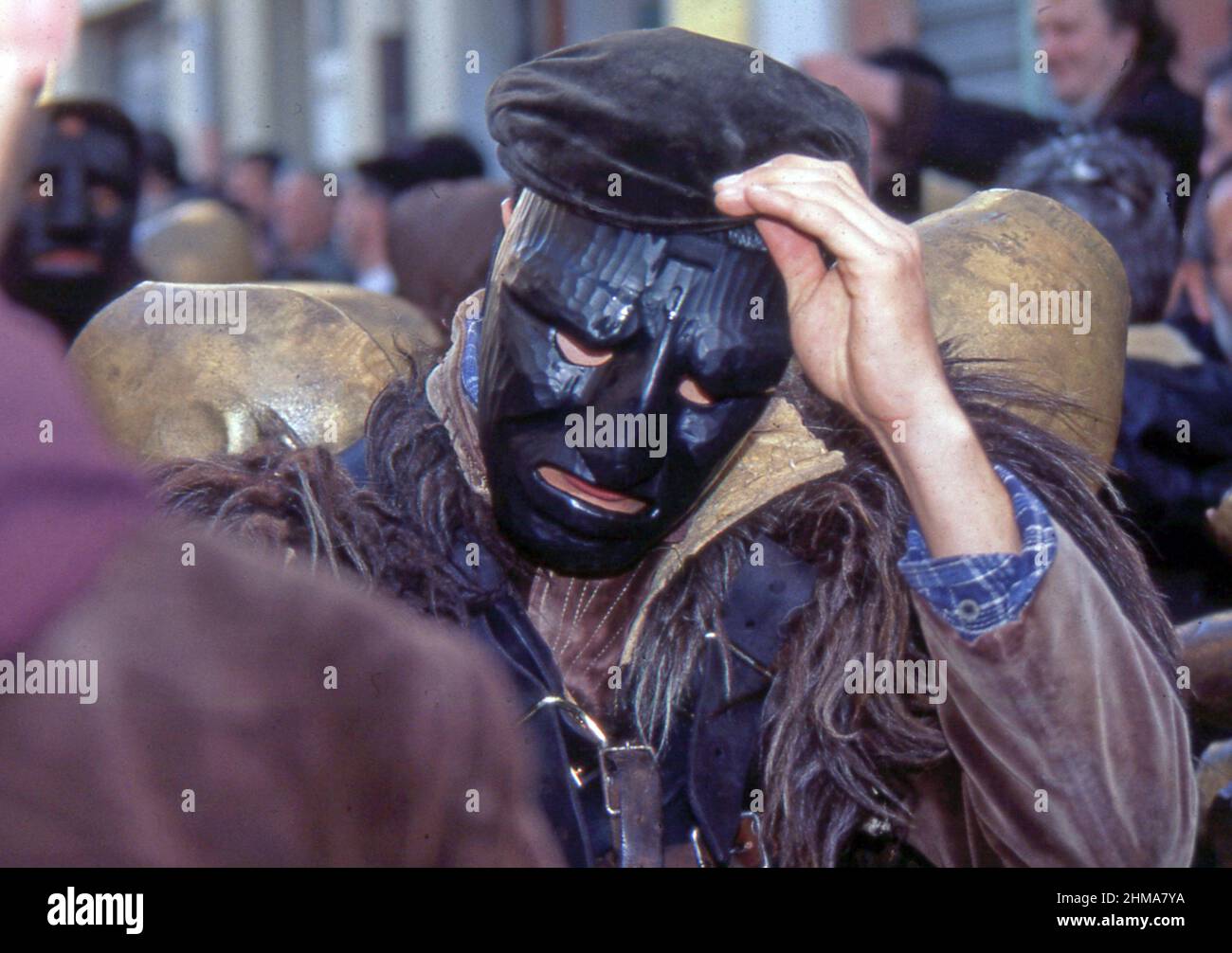 Mamoiada, Sardinia, Italy. Mammuthones carnival masks (scanned from ...