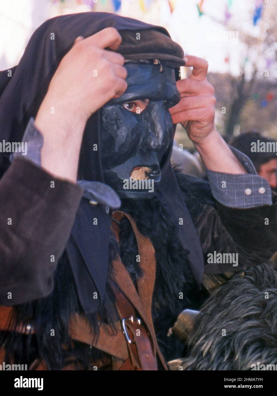 Mamoiada, Sardinia, Italy. Mammuthones carnival masks (scanned from ...