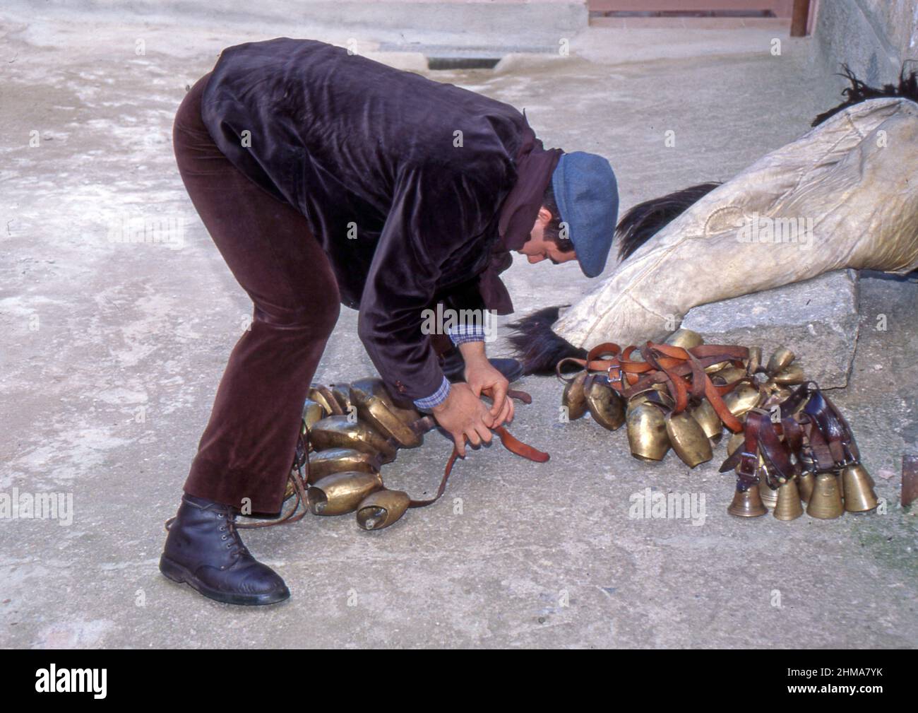 Mamoiada, Sardinia, Italy. Mammuthones carnival masks (scanned from ...