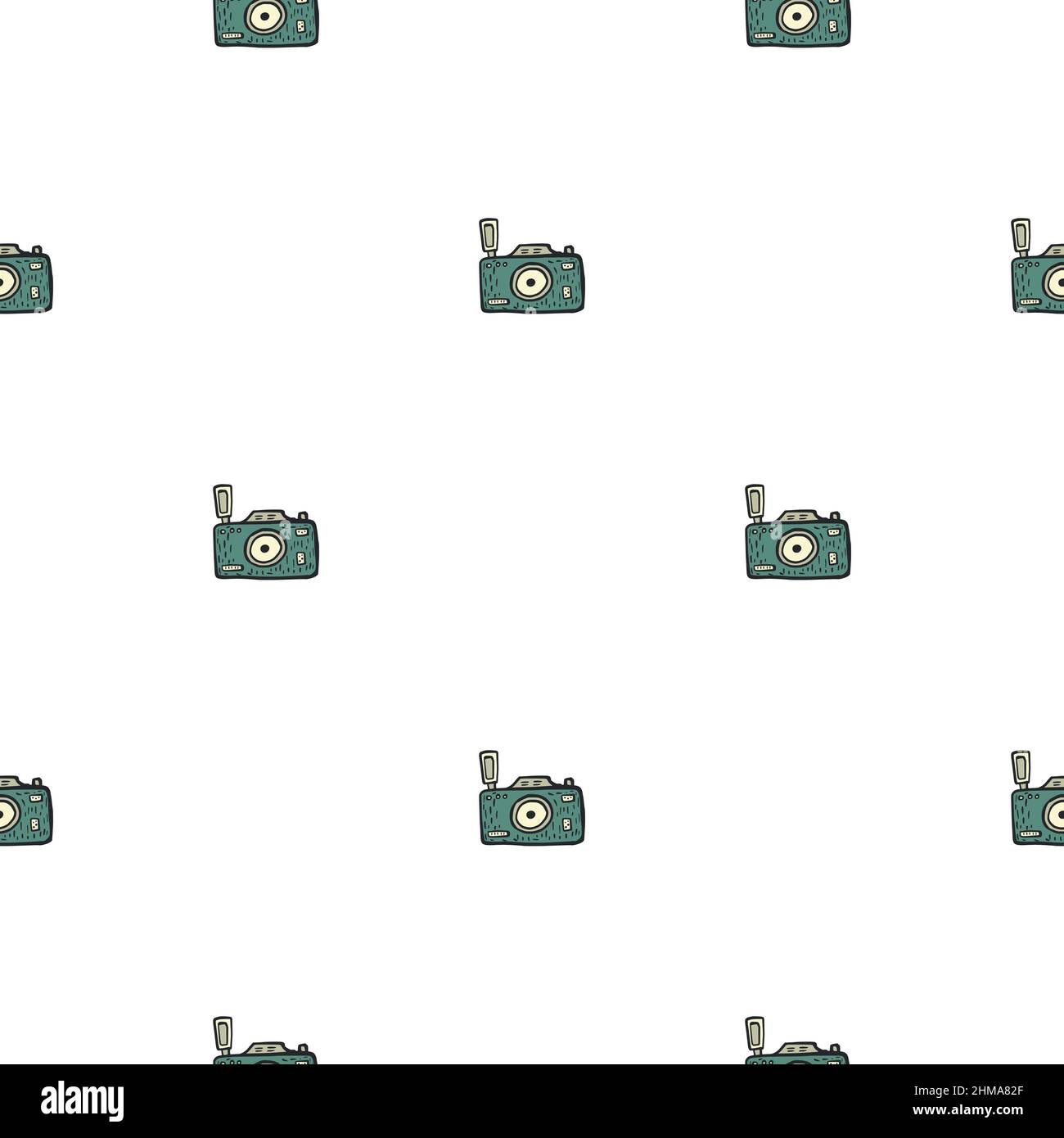 Photo camera seamless pattern. Cute vintage cameras background ...