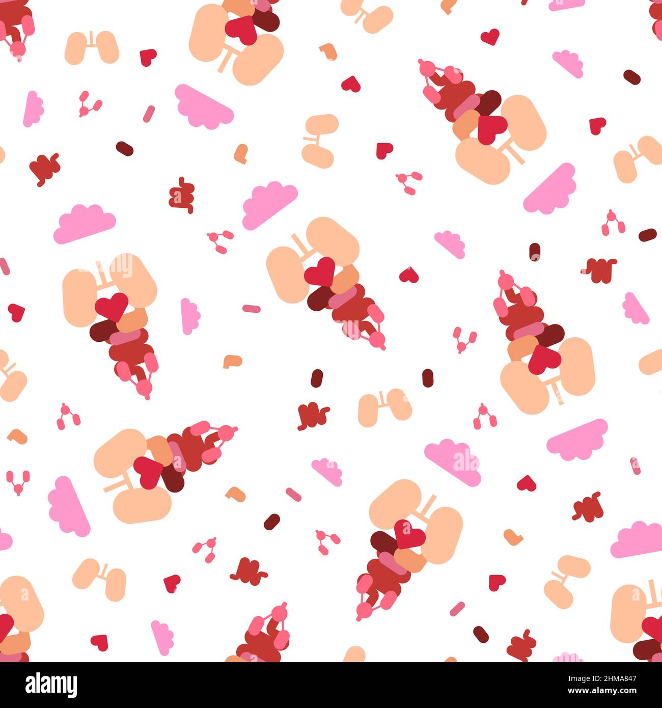 Internal organs simple shape pattern seamless. anatomical medical ...