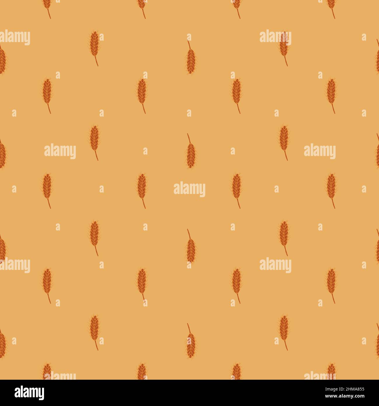 Wheat seamless pattern. Cereal crop sketch. Repeated texture in doodle ...