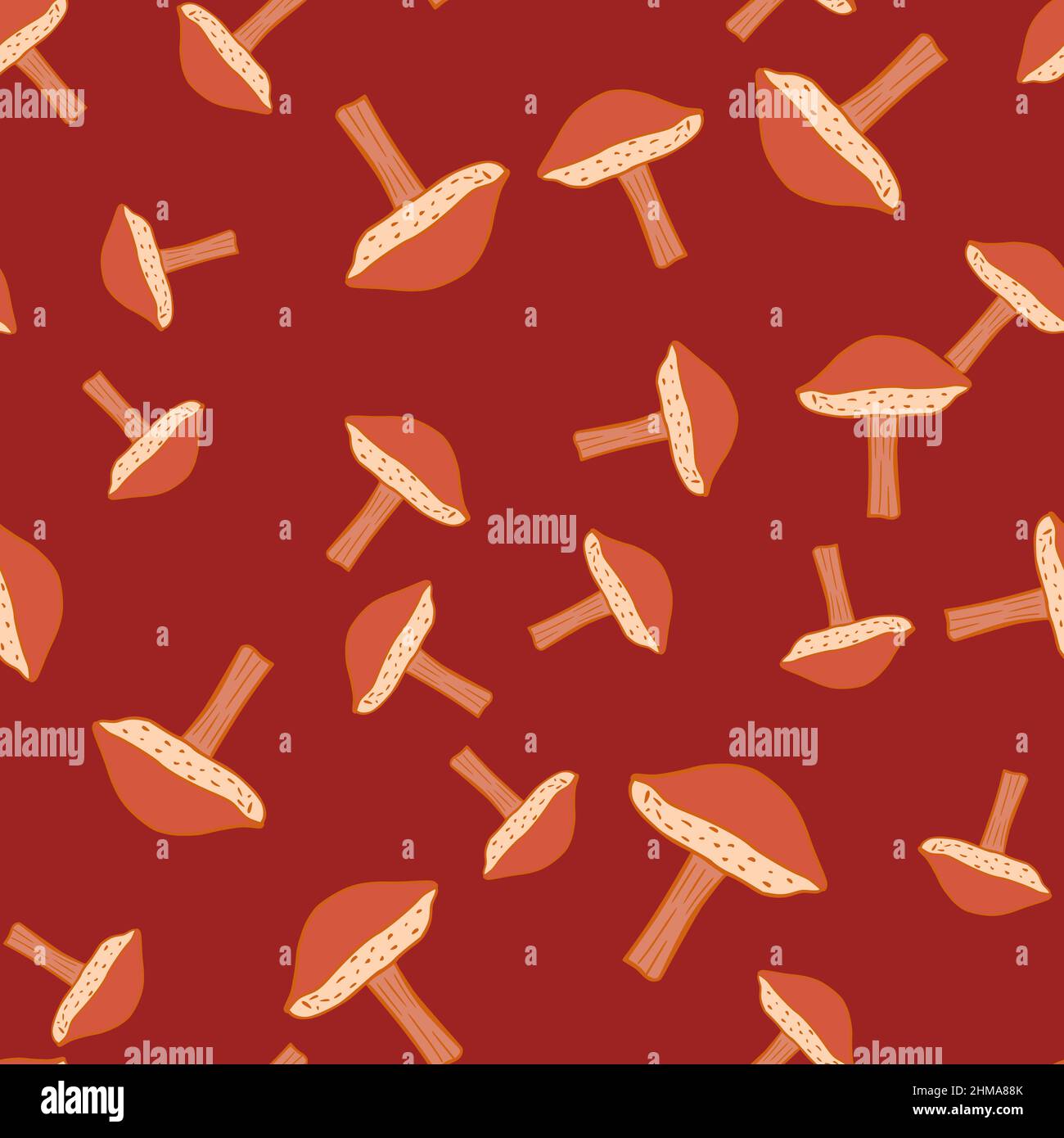 Mushrooms seamless pattern. Fungi background. Repeated texture in ...