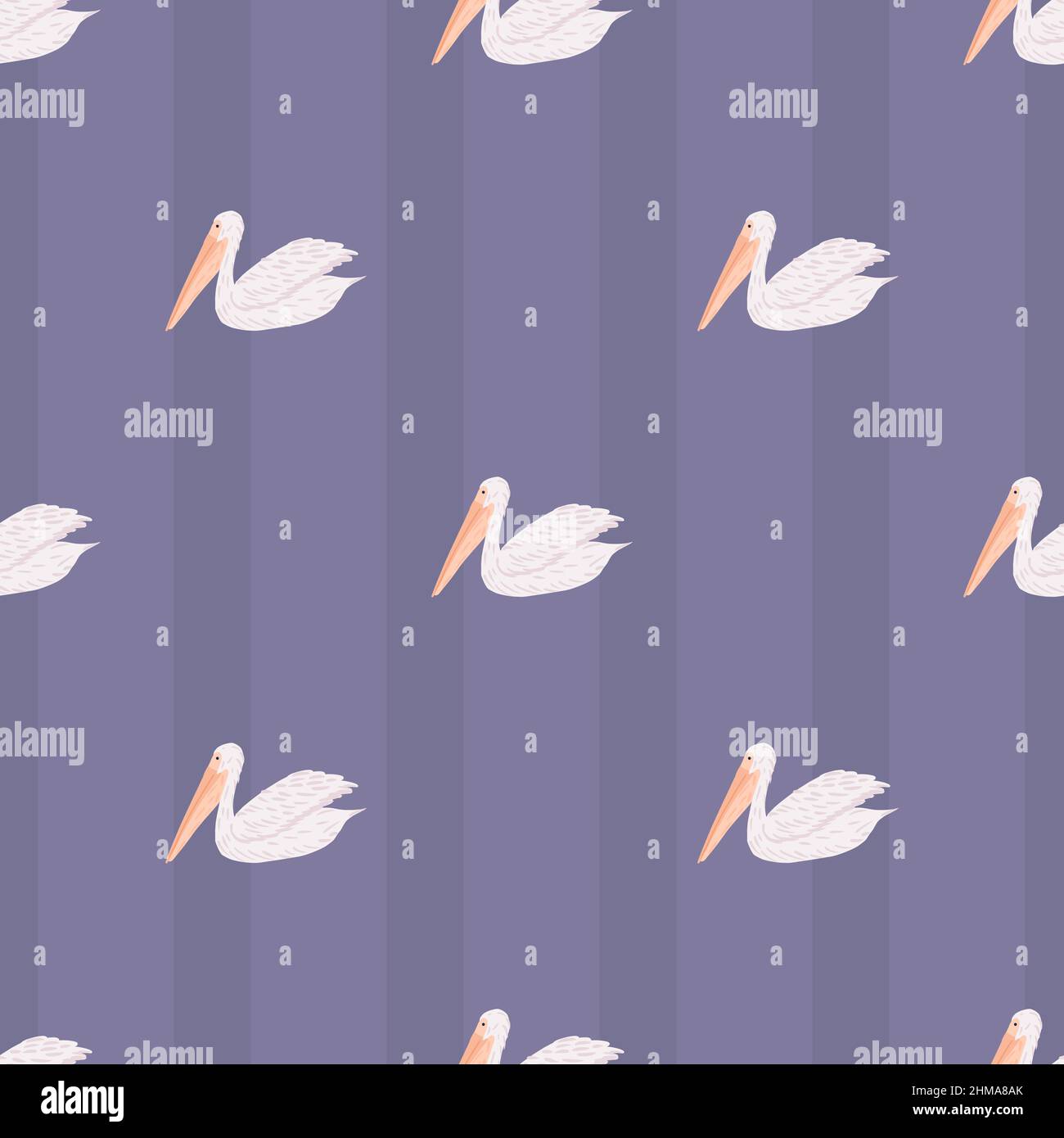 Pelican sitting seamless pattern. Background of sea birds. Repeated ...