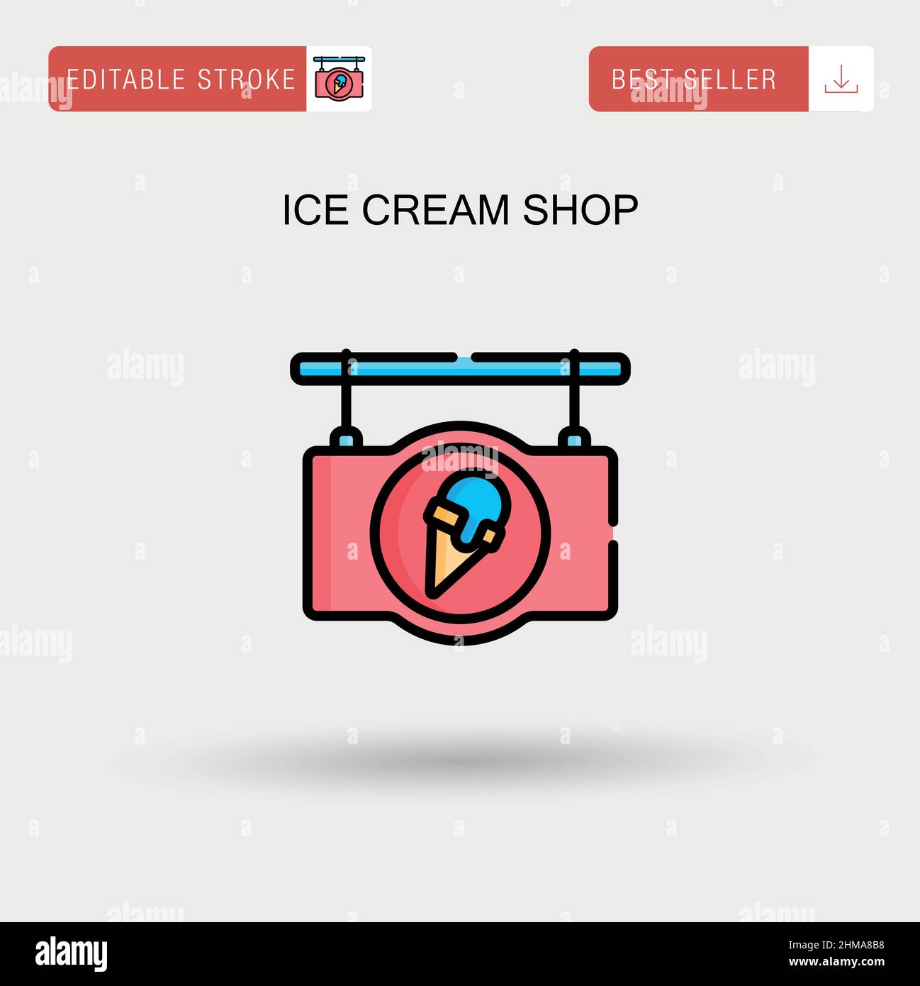 Ice cream shop Simple vector icon Stock Vector Image & Art - Alamy